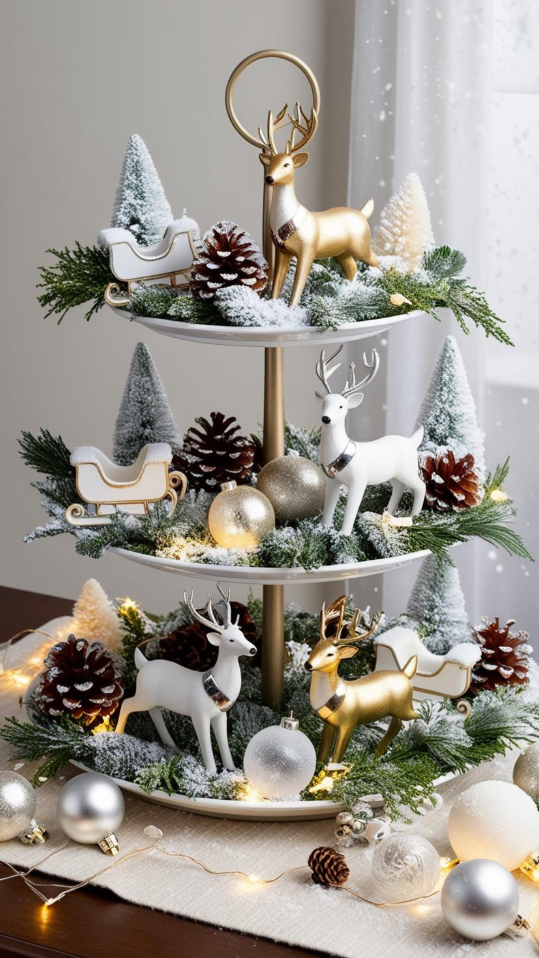 45 Stylish Christmas Tiered Tray Ideas for a Cozy Holiday Look