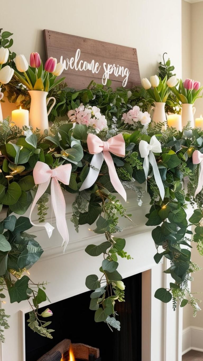 34 Stylish Spring Mantel Decor Ideas for a Fresh New Look